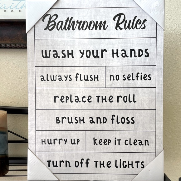Bath | Bathroom Rules Sign Fun Uniquewood Plaque With Bath Rules ...